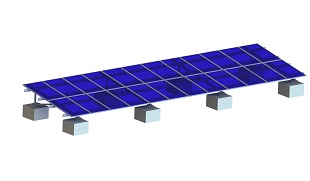 Solar Panel Racking System Aluminum Mounting With Concrete Foundation ...